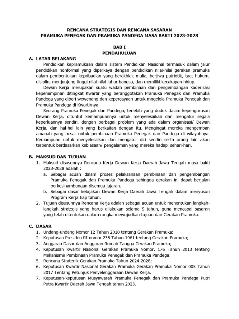 DRAFT RENCANA KERJA (1) | PDF