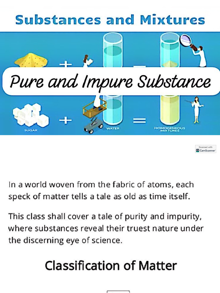 Pure and Impure Substances | PDF