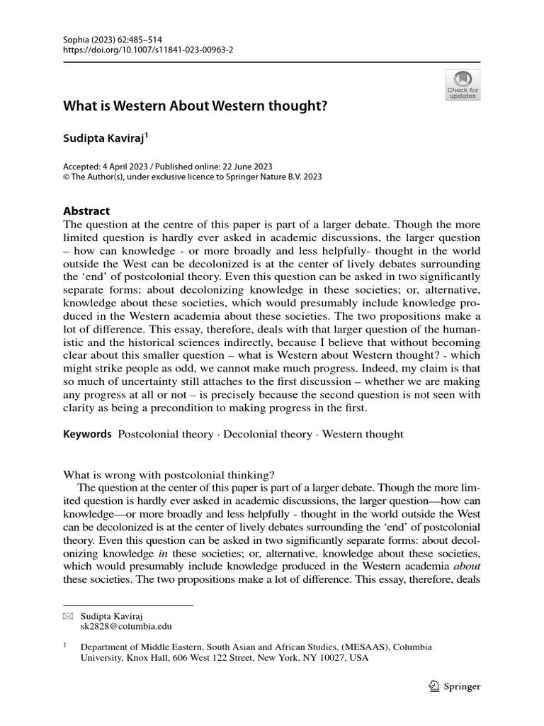 Decolonizing Western Thought | PDF | Orientalism (Book) | Knowledge
