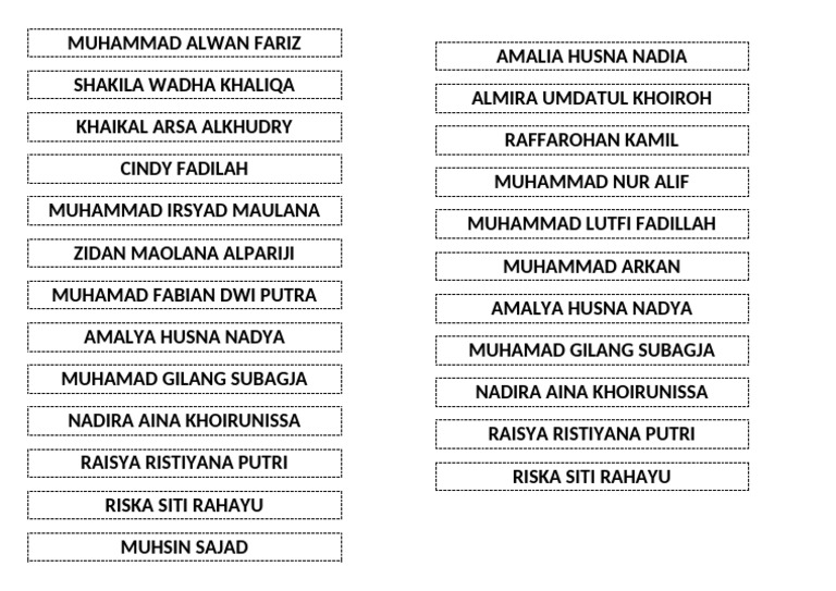 Nama Rapot Dta | PDF
