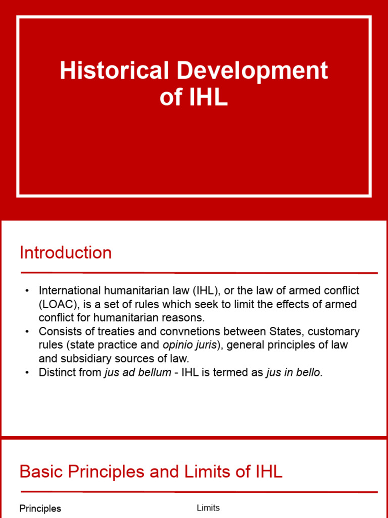 Historical Development of IHL | PDF | International Humanitarian Law | Law Of War