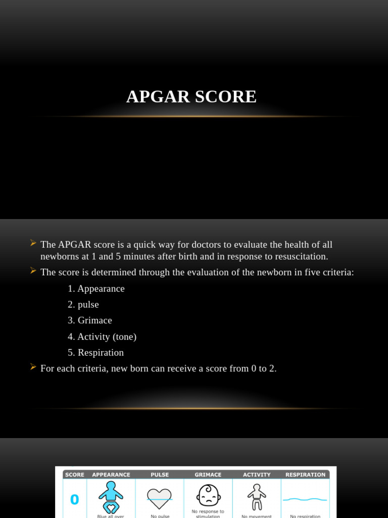 Apgar Score | PDF | Neonatology | Medical Specialties