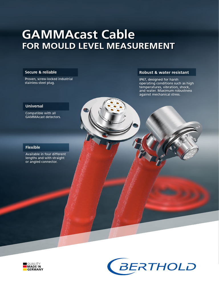 GAMMAcast Cable for Mould Measurement | PDF | Electrical Connector ...