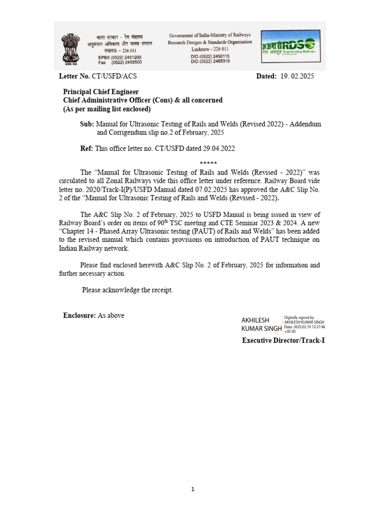 Correction Slip No 2 of Feb 2025 of USFD Manual | PDF | Welding | Construction