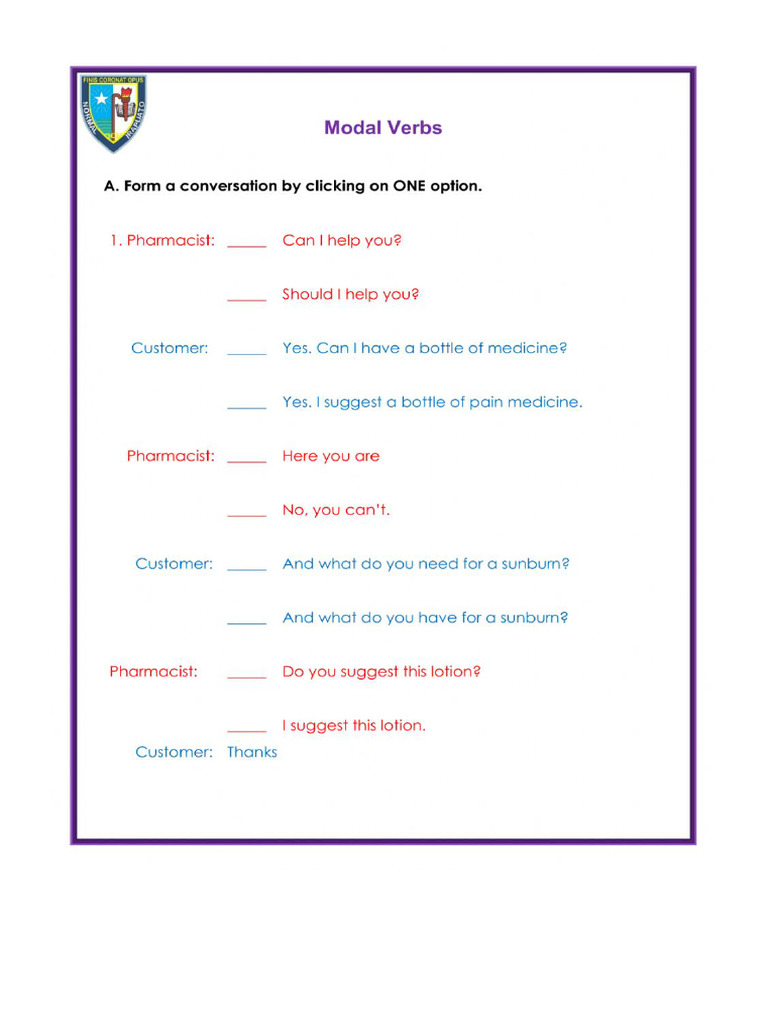 Modalworksheet 284080 | PDF