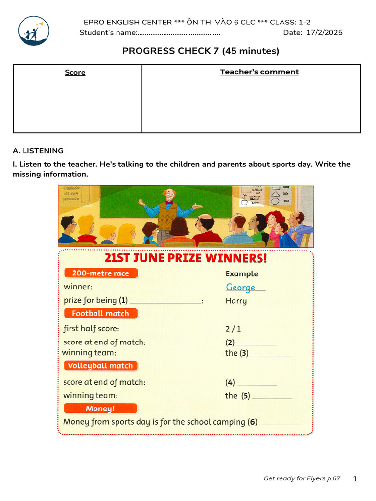 Progress Check 7 (1722025) - Class 1-2 | PDF