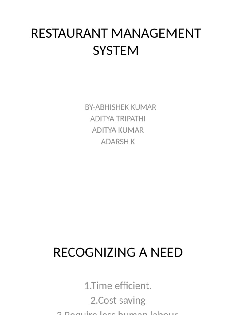 Restaurant Management System | PDF | Telecommunications | Internet ...