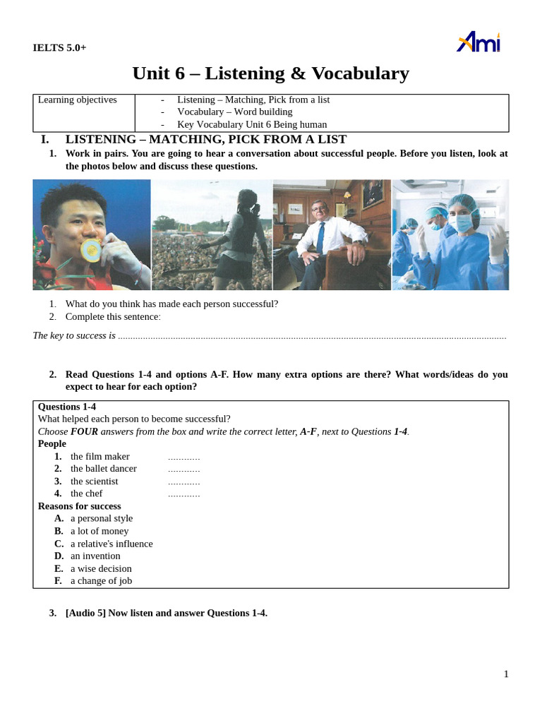 Unit 6 Lesson 1 - Copy | PDF | Verb | Adjective