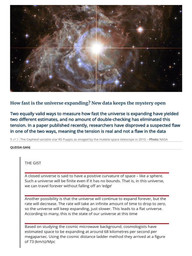 Hubble Tension: Universe Expansion Rates | PDF | Universe | Cosmic ...