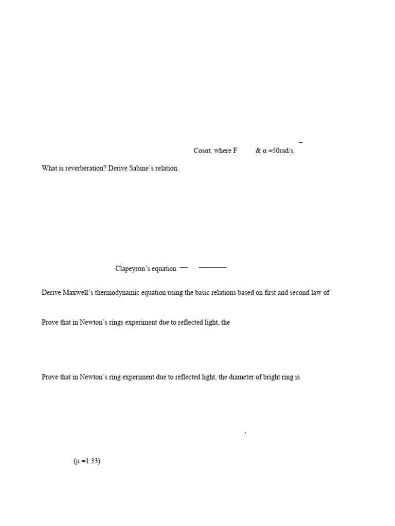 Physics Sample Ques. | PDF | Oscillation | Damping