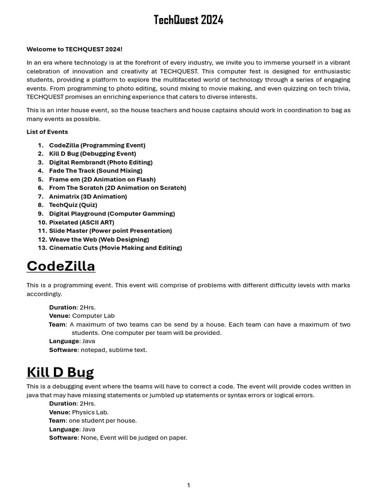 TechQuest 2024 | PDF | Computer Programming | Editing