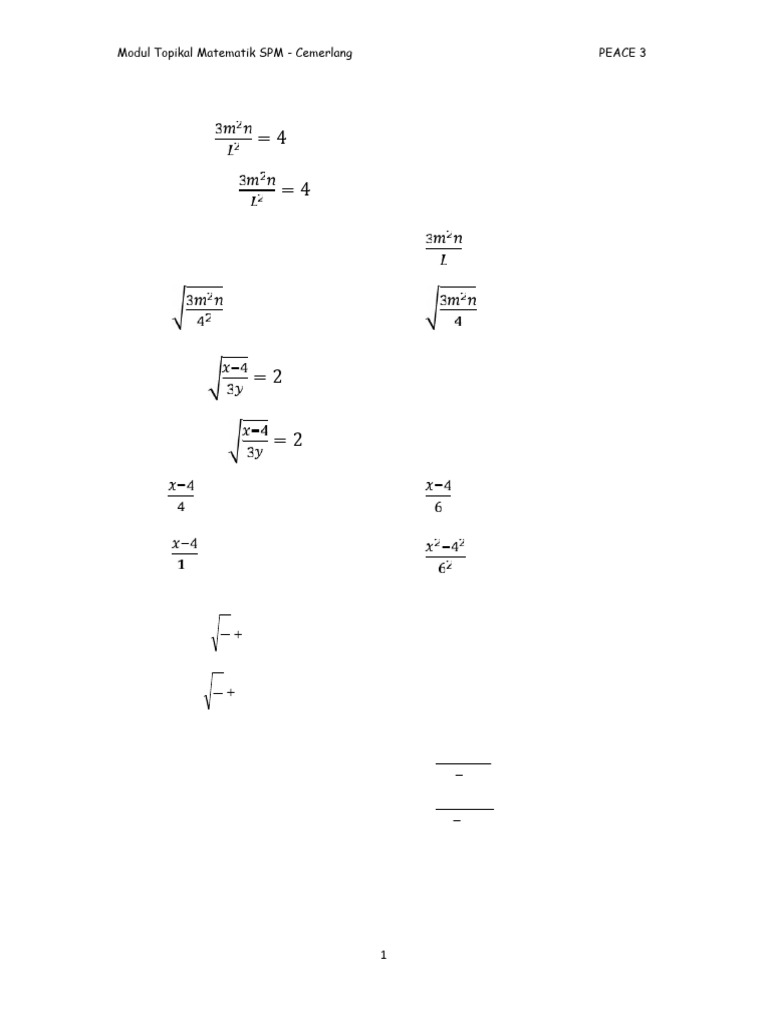 Latihan Rumus Algebra K1 | PDF