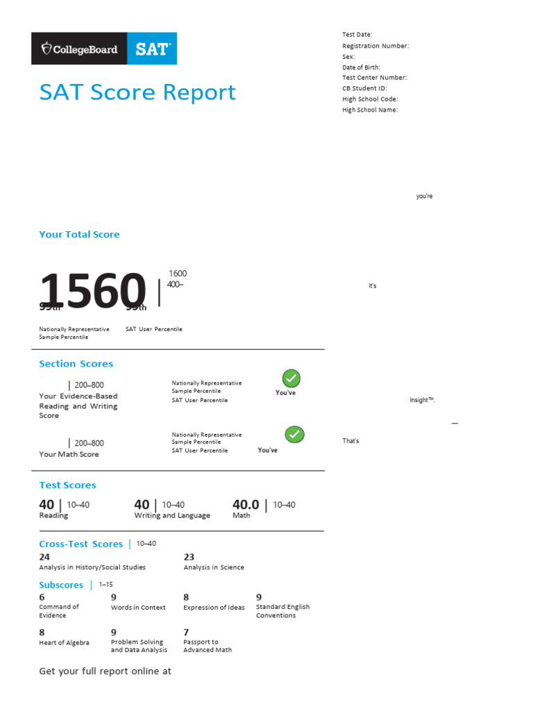 Arpan Ghoshal's SAT Score Report | PDF | Sat