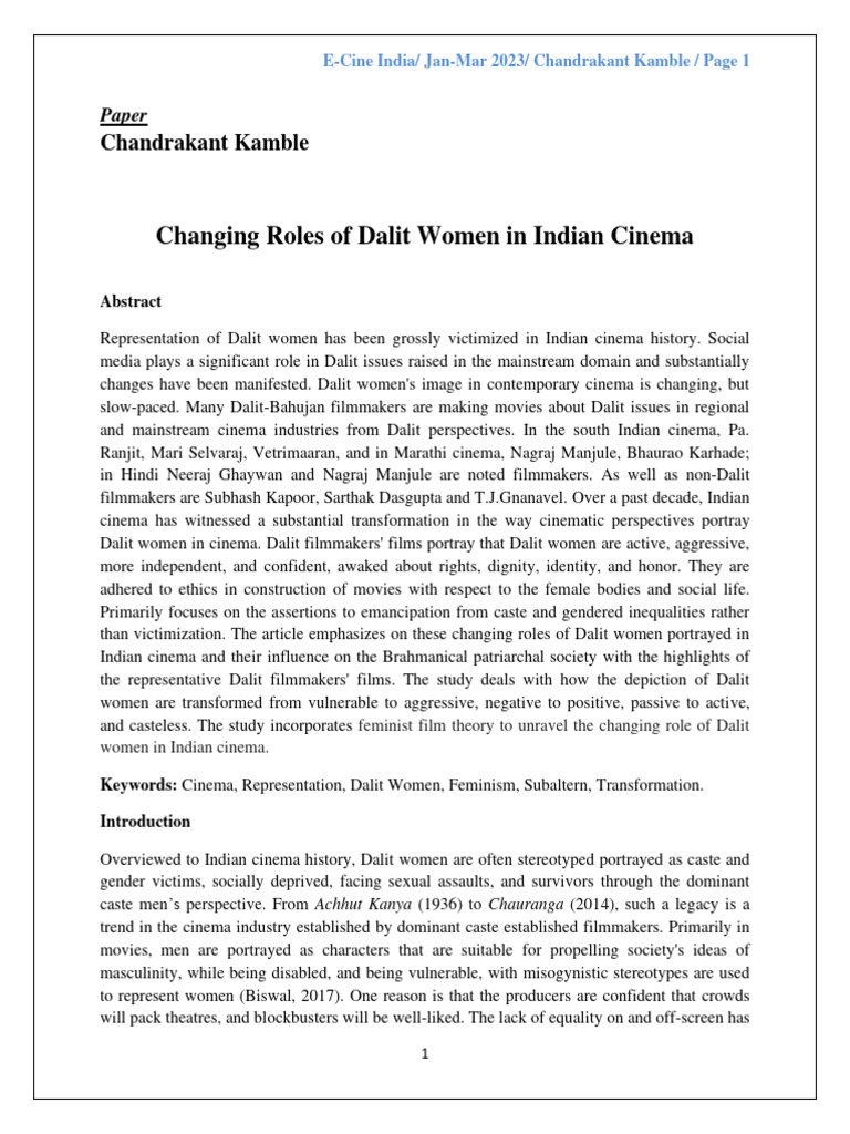 Changing Roles of Dalit Women in Indian | PDF | Dalit | Feminism