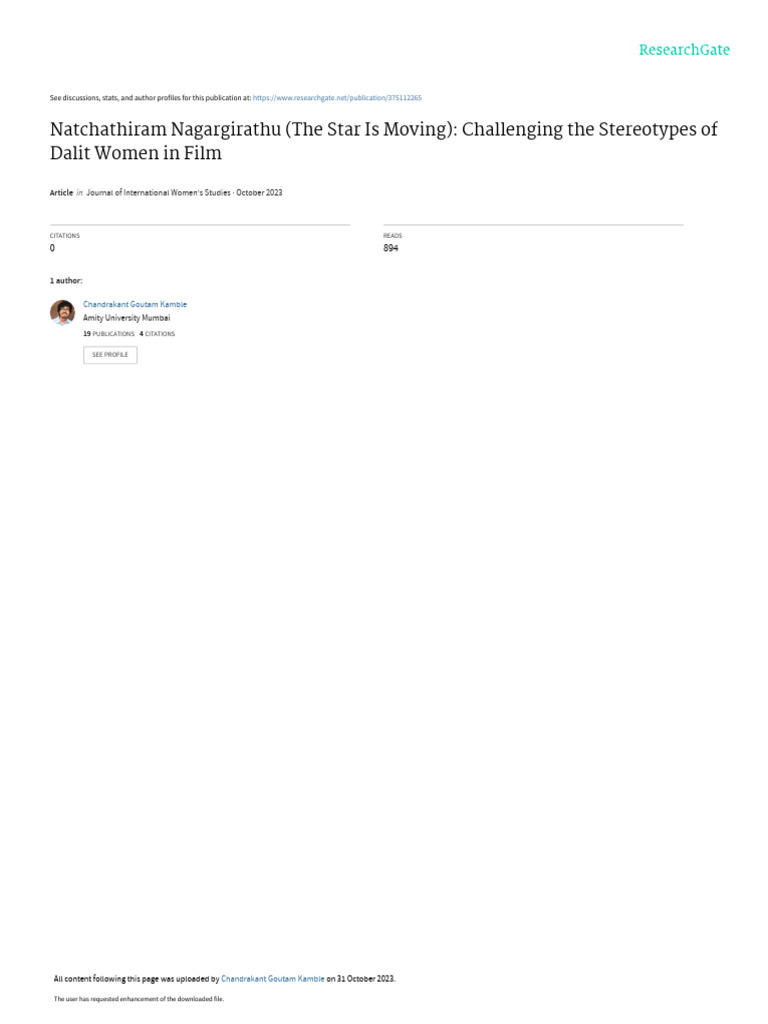 Challengingthe Stereotypesof Dalit Womenin Film Stereotypesof Dalit Womenin Film | PDF ...