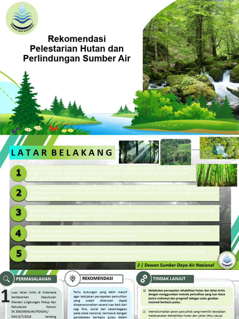 4 - Paparan Rekomendasi Pelestarian Hutan Dan Perlindungan Sumber Air (Ir. S. Indro Tjahyono) | PDF