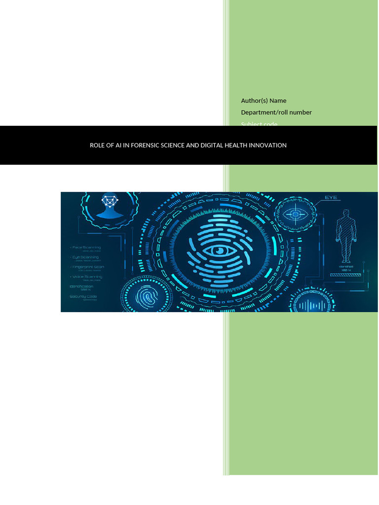 AI Role in Forensic Science | PDF | Artificial Intelligence ...