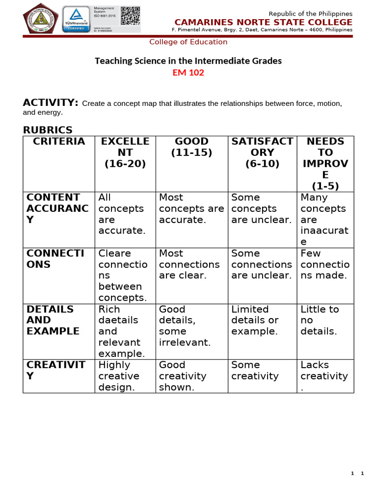 Activity in EM 120 | PDF