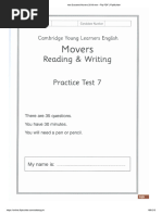 Movers Practice Tests Overview | PDF
