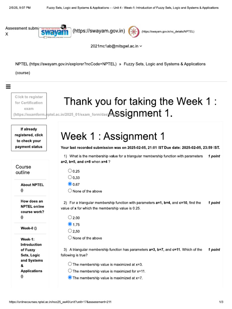 Fuzzy Sets, Logic and Applications ASSIGNMENT 1 2025 JAN-APR | PDF