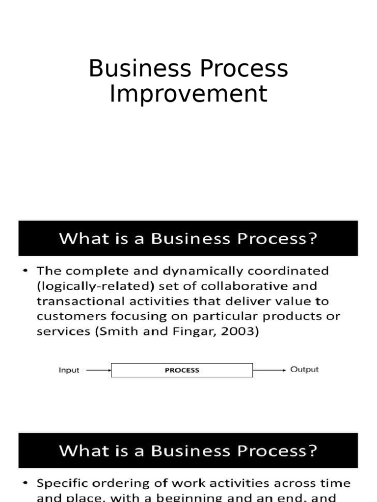 Business Process Improvement | PDF