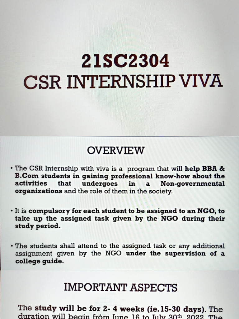 NGO Internship program | PDF