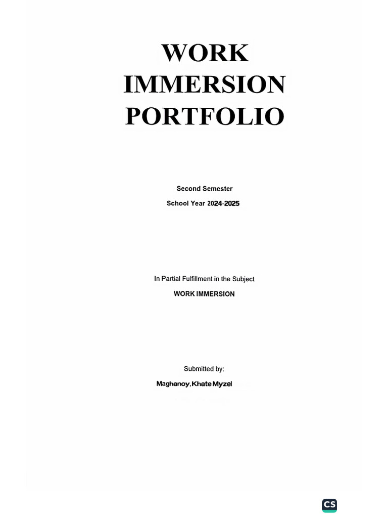 work-immersion | PDF