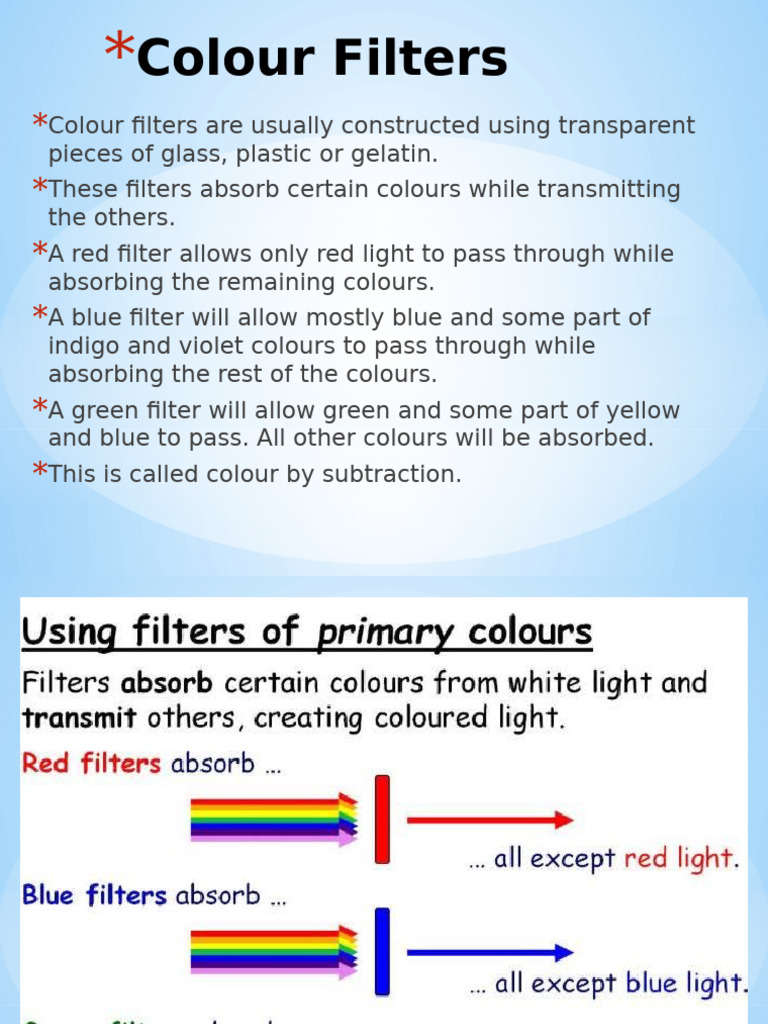 Understanding Colour Filters and Light | PDF | Color | Yellow