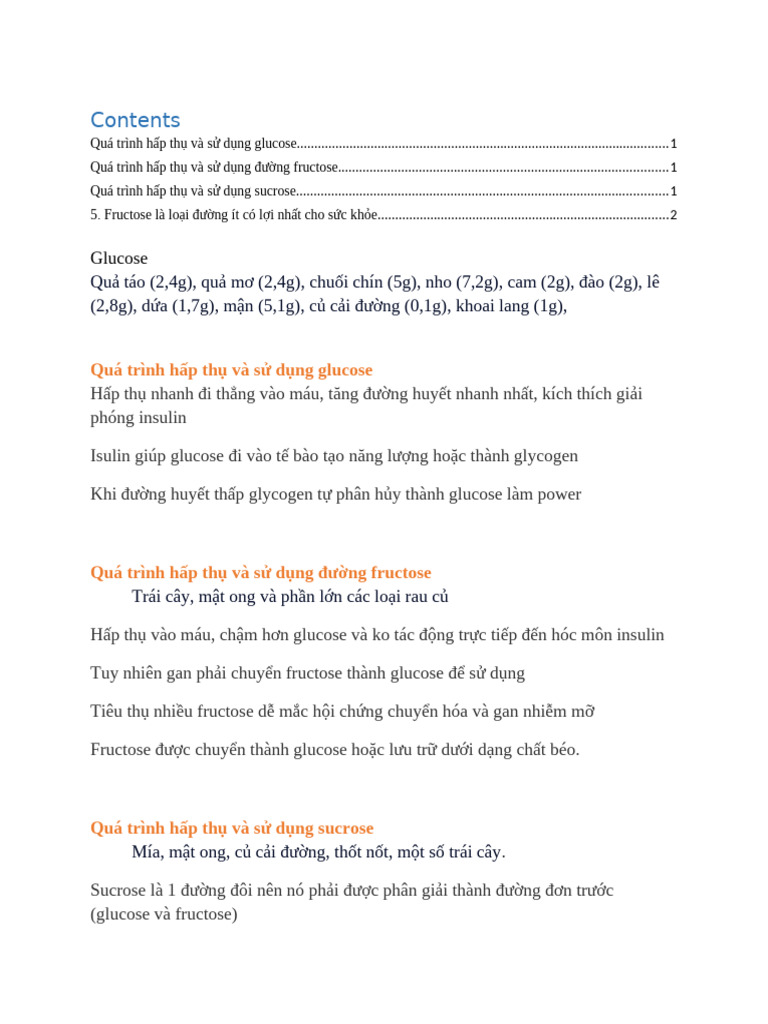 Sucrose, glucose và fructose | PDF