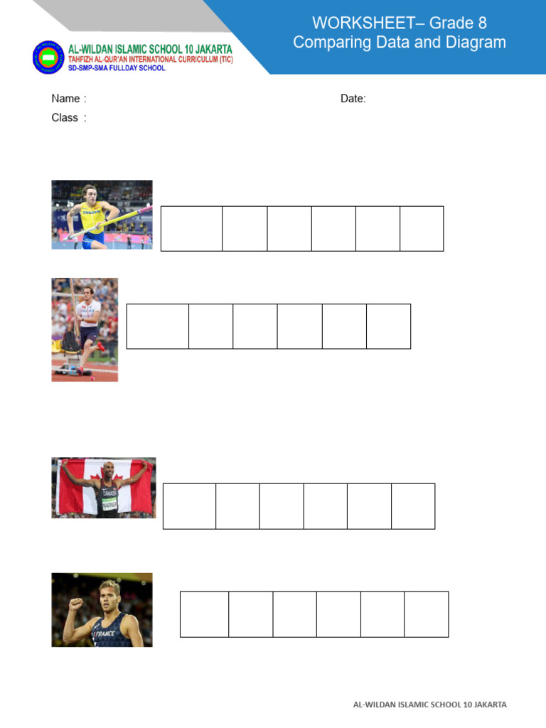WORKSHEET COMPARING DATA AND DIAGRAM GRADE 8 (Luthfi) | PDF