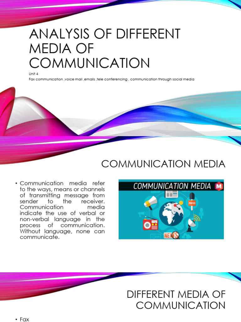 Media of Communication Unit 4 | PDF | Fax | Voicemail
