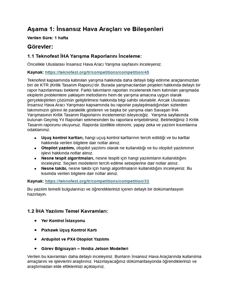 YODA IHA Yazılım Odev 1 | PDF