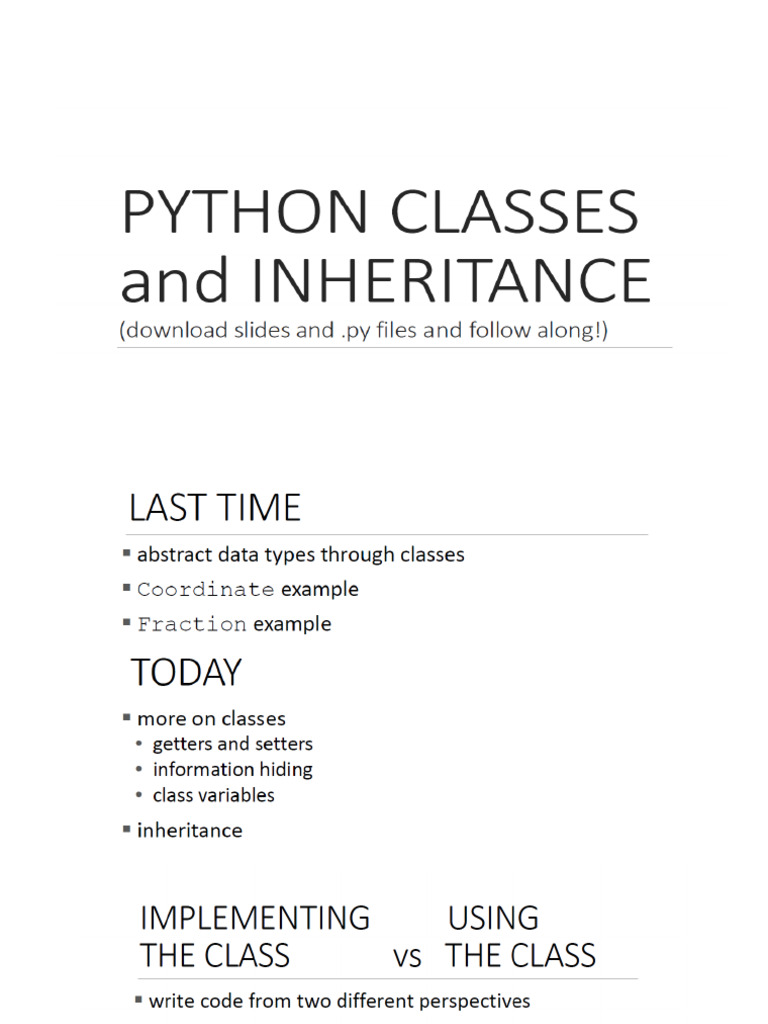 Python Classes and Inheritance | PDF