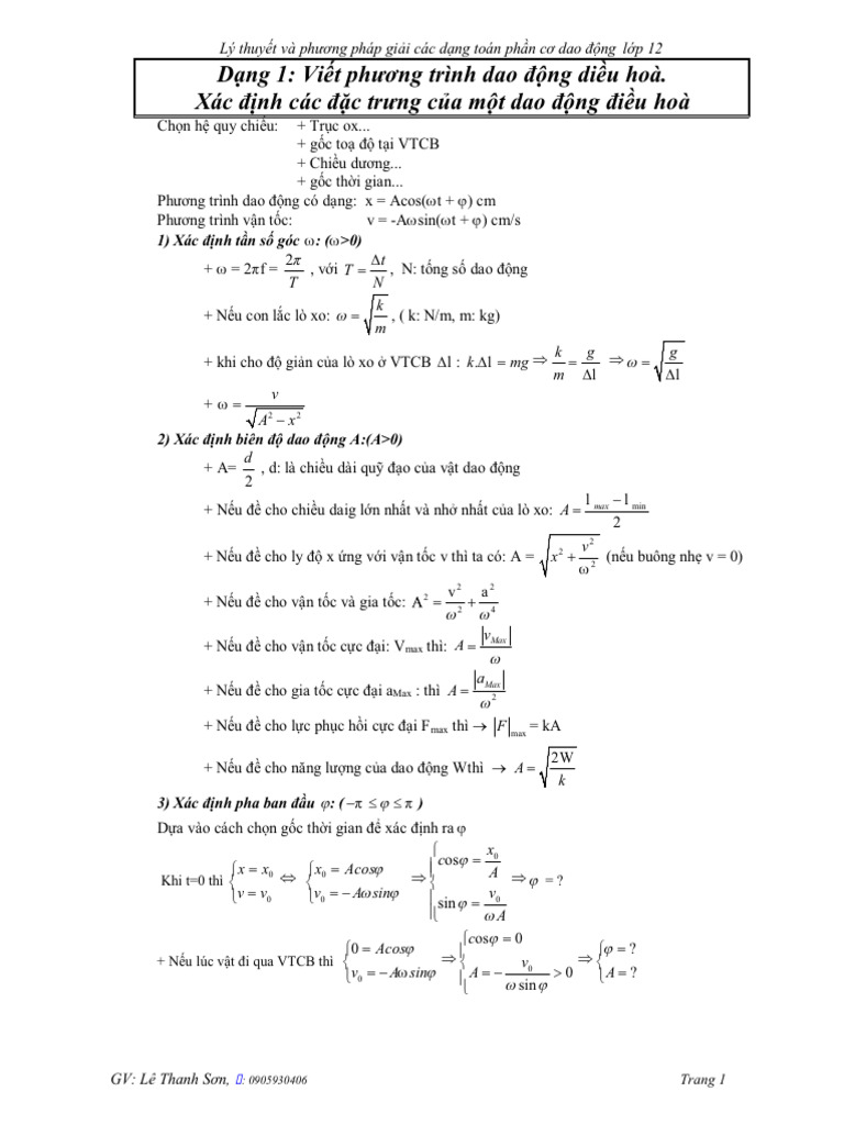 Cac Dang Bai Tap Dao Dong Co 12 | PDF