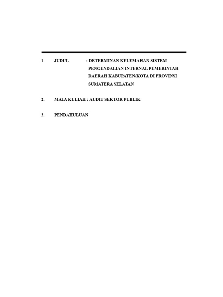 Kerangka Proposal Skripsi Bab 1 | PDF