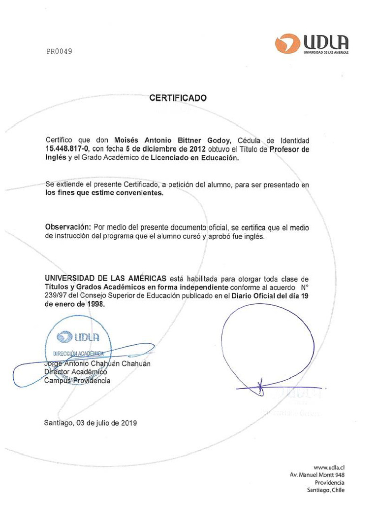 UDLA Medio de Instruccion | PDF