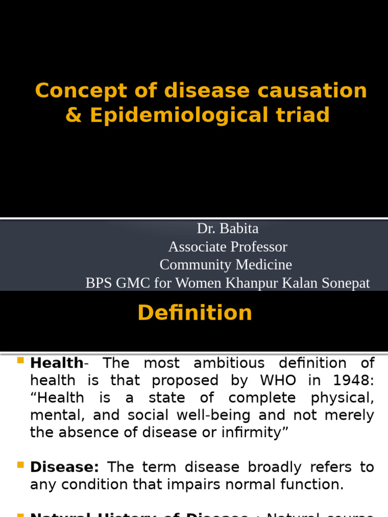 Concept of Disease Causation & Epidemiological Triad | PDF ...