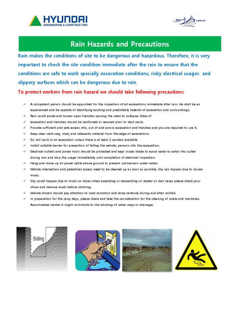 Rain Hazards and Safety Precautions | PDF