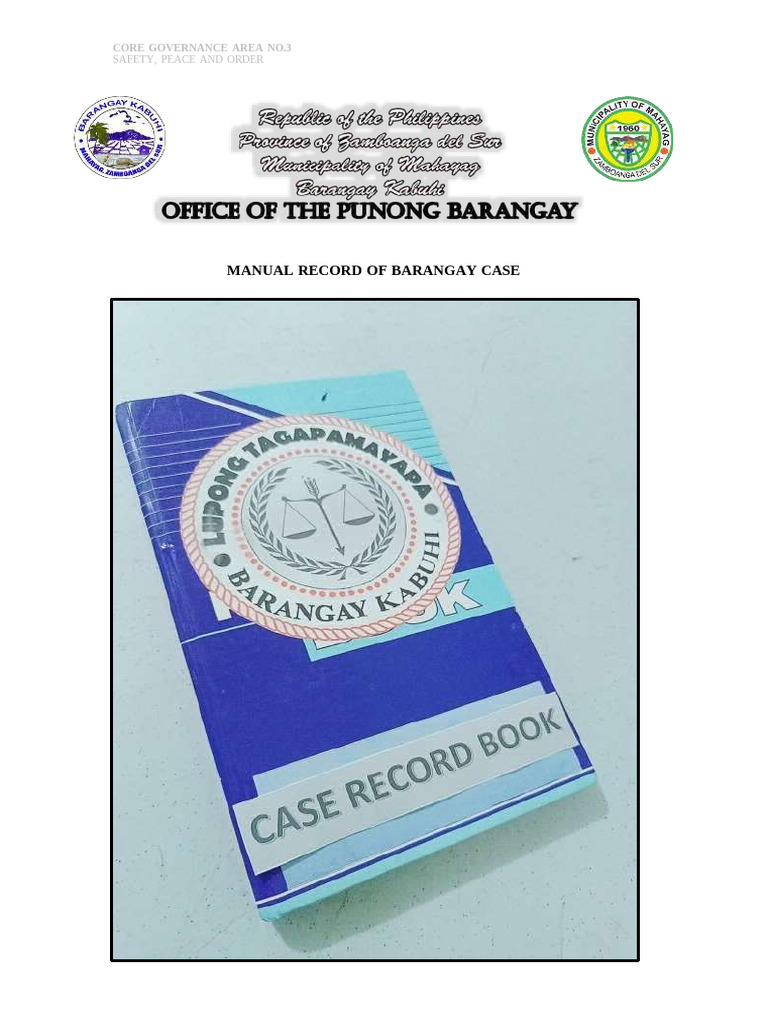 Manual & Digital Records of Barangay Case | PDF
