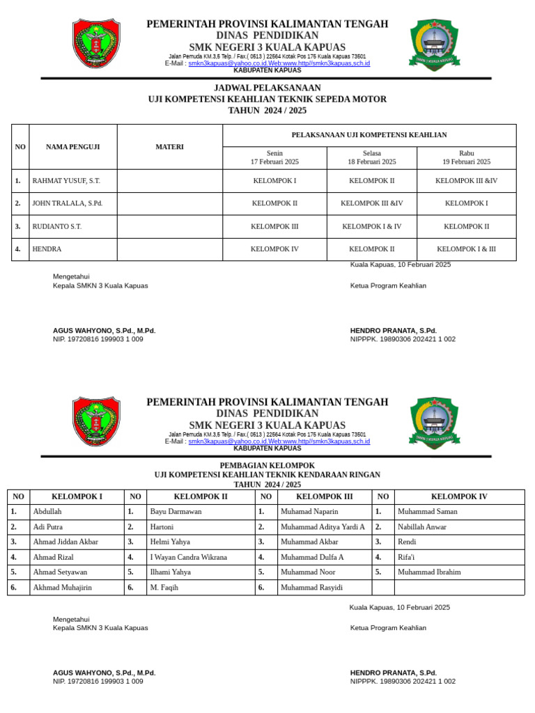 Jadwal TSM UKK | PDF