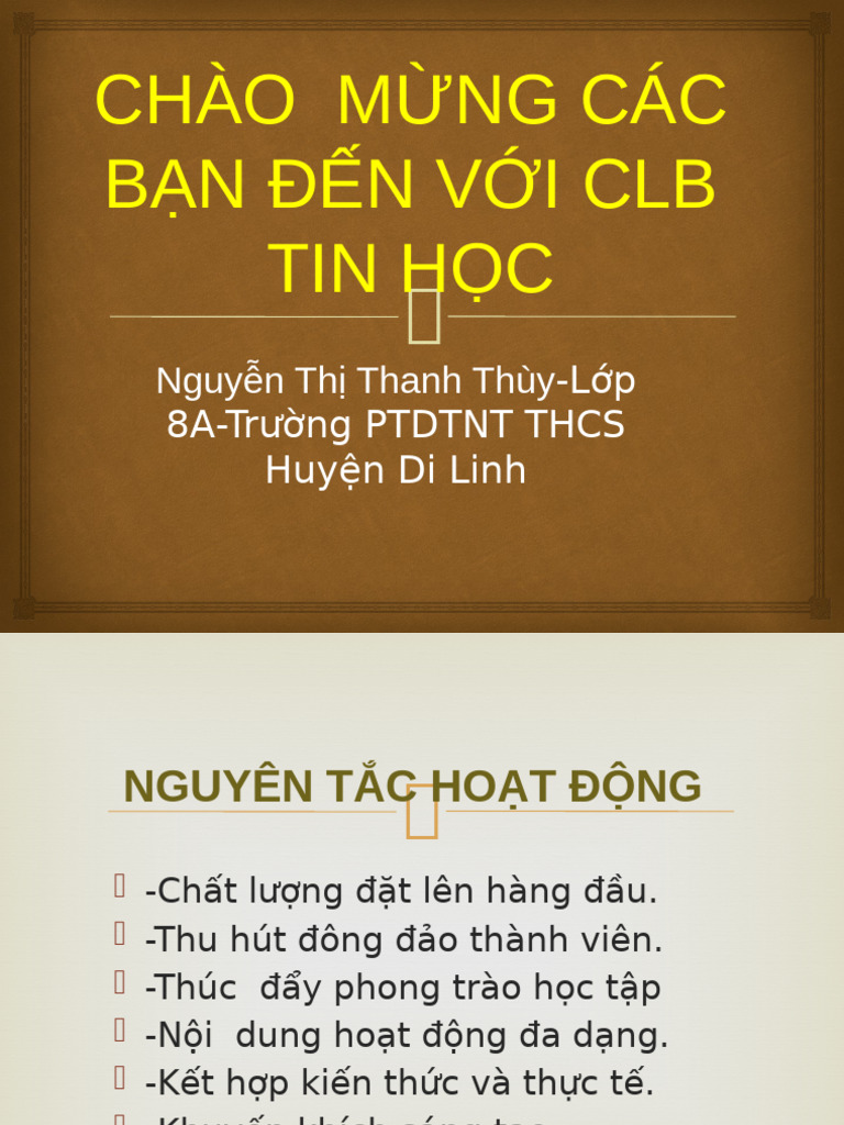 Lễ Ra Mắt CLB Tin Học | PDF