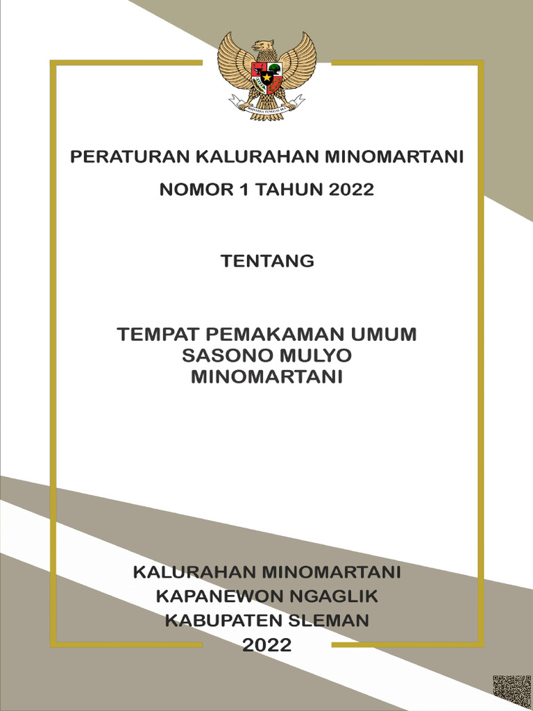 Peraturan Kalurahan 2022 No 1 TTG TPU Sasono Mulyo Minomartani | PDF