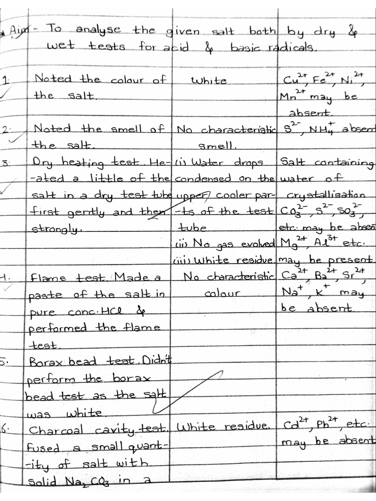 Chemistry +1 Salt Experiment | PDF