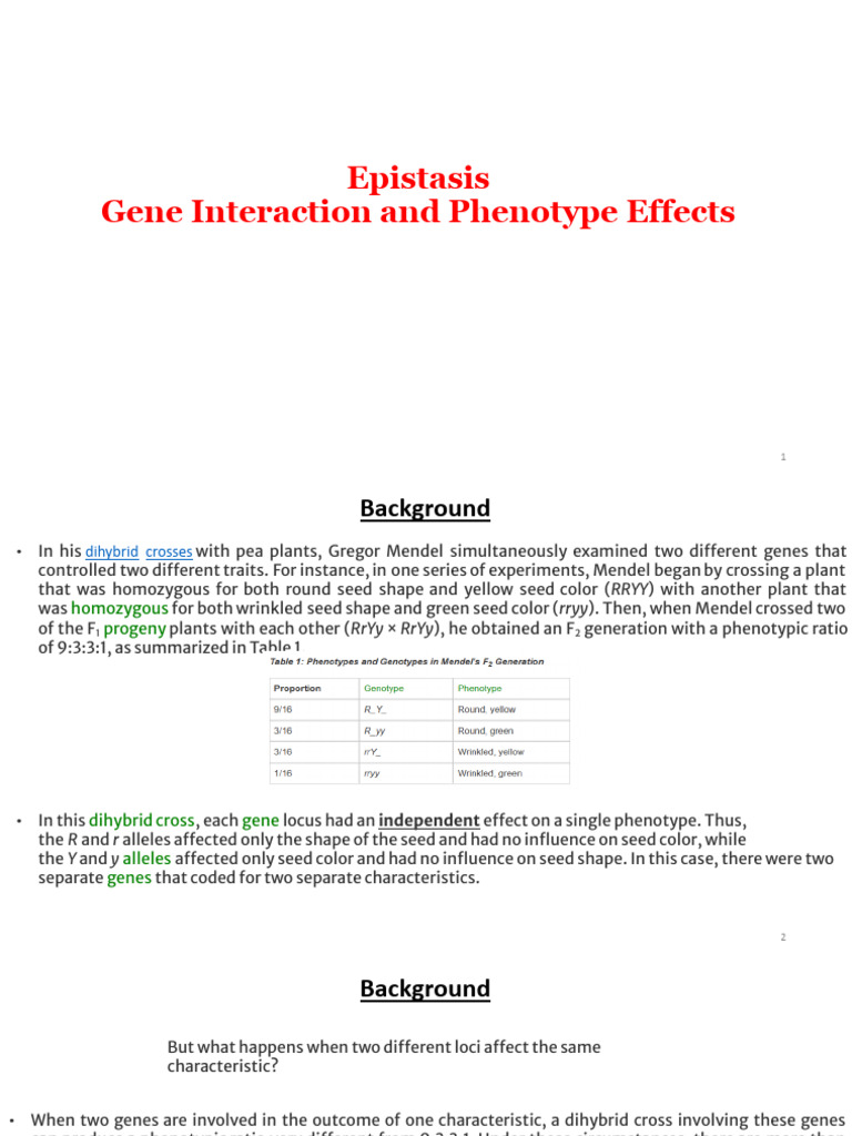 Epistasis_Gene Interaction and Phenotype Effects | PDF | Dominance ...