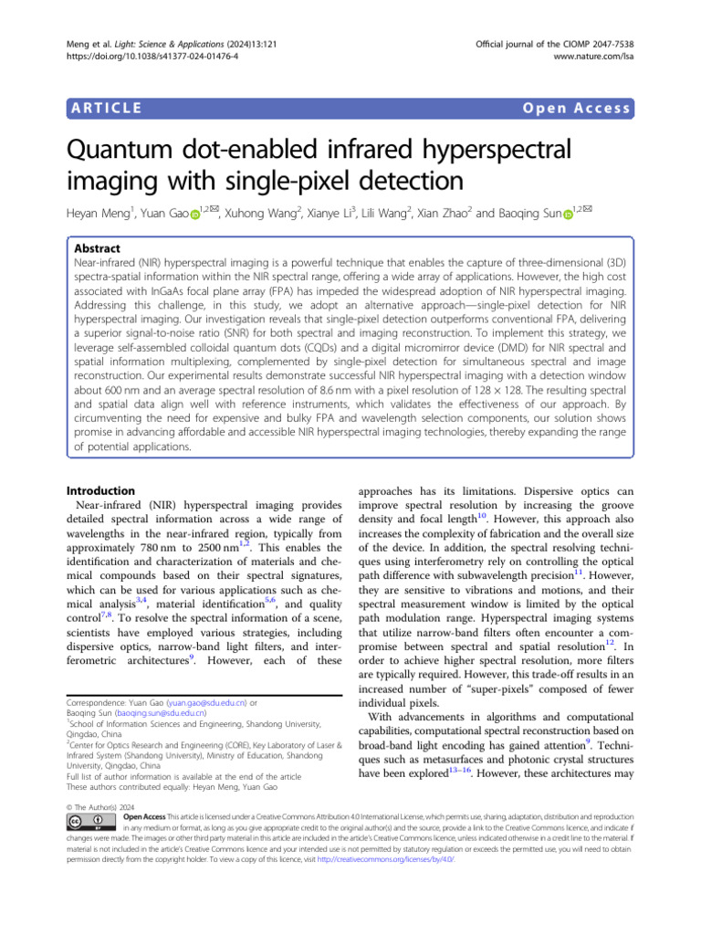 Wide-Field Mid-Infrared Hyperspectral Imaging Beyond Video Rate | PDF ...