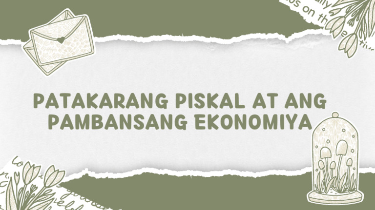 Patakarang Piskat at ang Pambansang Ekonomiya | PDF