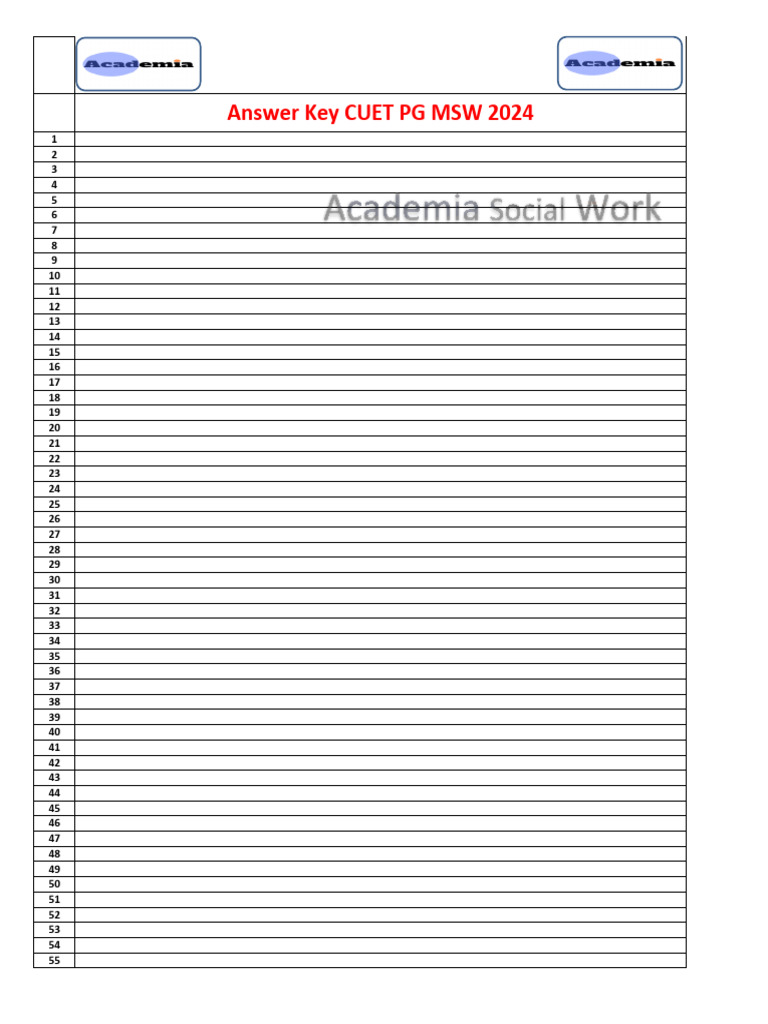 PDF Answer Key of Cuet MSW MCQ 1 Huqp21 | PDF | Cost Of Living ...