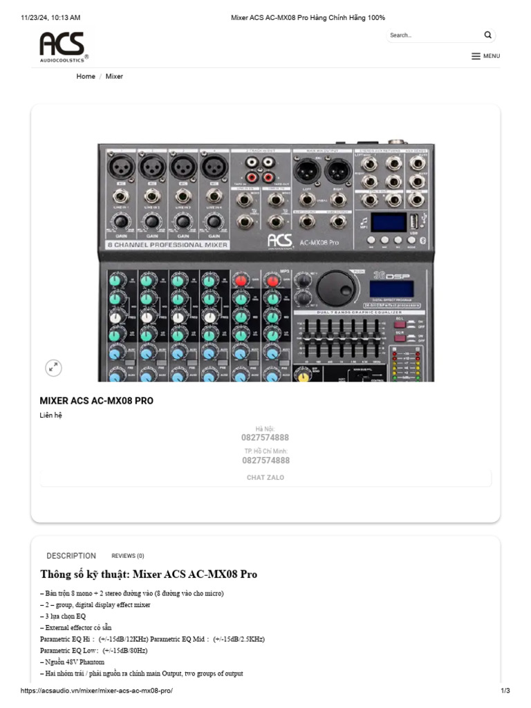 2311.mixer ACS AC-MX08 Pro | PDF