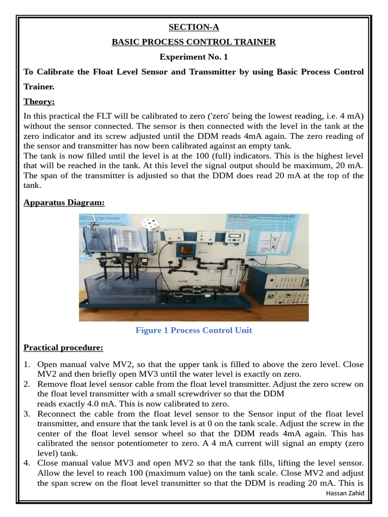 Float Level Sensor Calibration Guide | PDF | Flow Measurement | Valve
