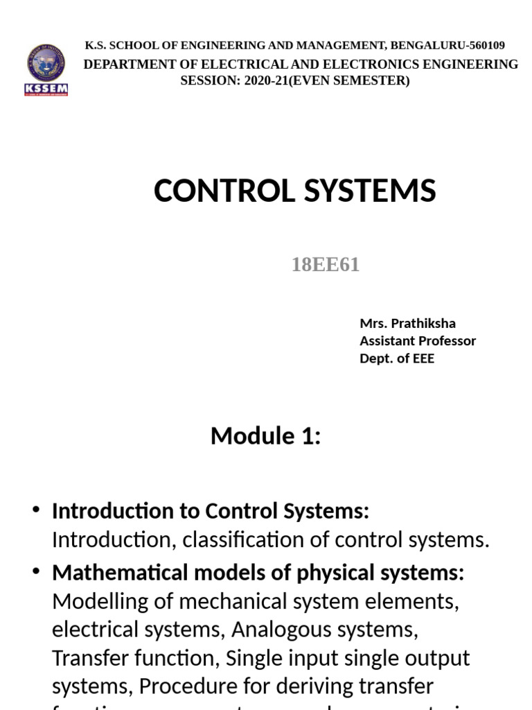 Introduction to Control Systems | PDF | Control Theory | System